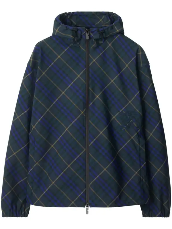 Burberry Check-pattern Jacket - Blue