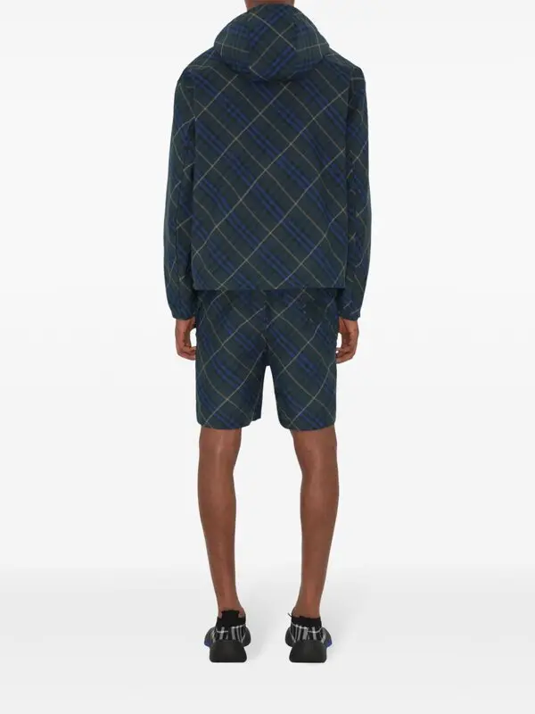 Burberry Check-pattern Jacket - Blue