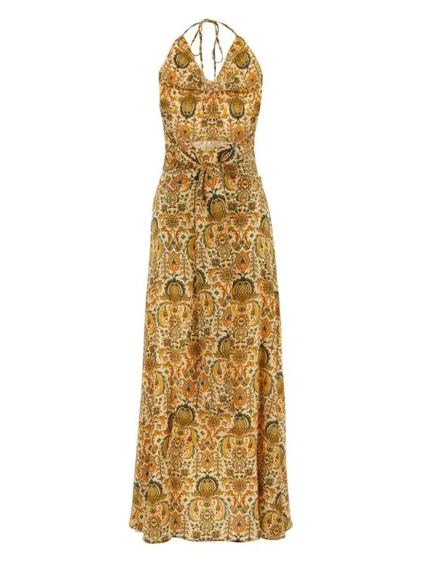 PANTAMOLLE Rosy Printed Maxi Dress