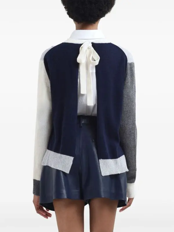 Marni Colourblock Cashmere Sweater - Grey