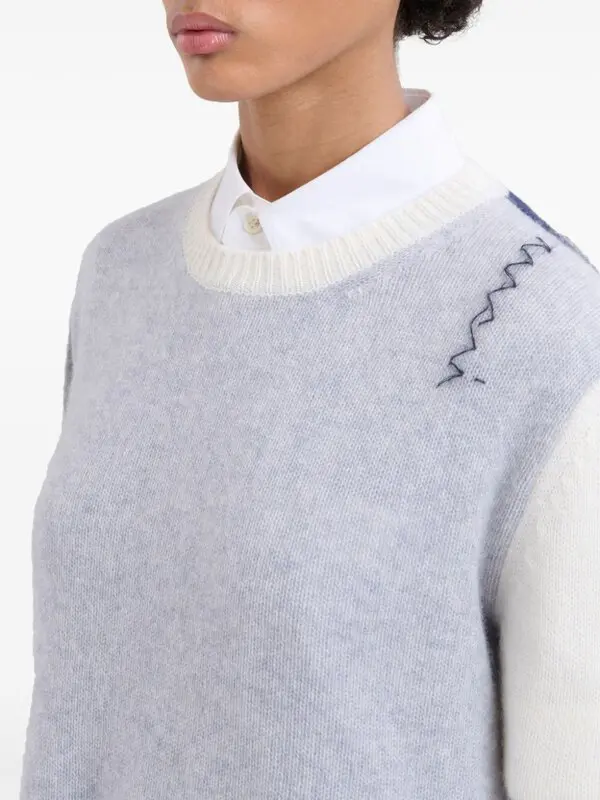 Marni Colourblock Cashmere Sweater - Grey