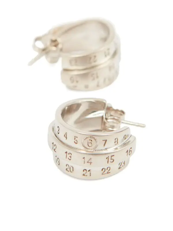 MAISON MARGIELA Finished Brass Numeric Signature Hoop Earrings