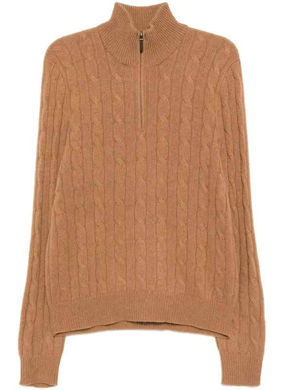 Polo Ralph Lauren Cable-knit Quarter-zip Sweater