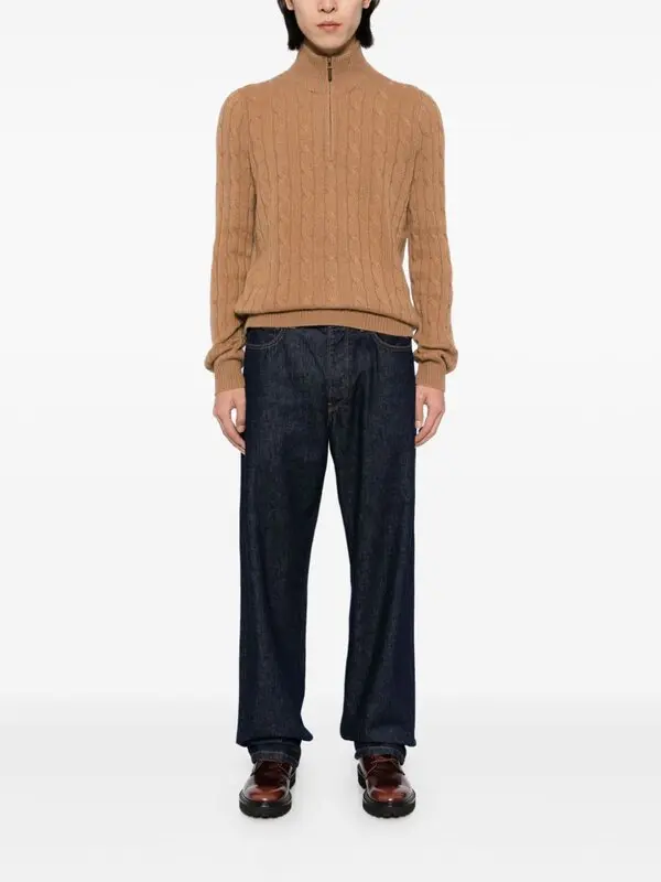 Polo Ralph Lauren Cable-knit Quarter-zip Sweater