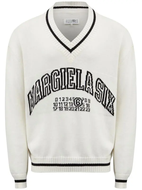 MAISON MARGIELA Numbers-motif Jumper - White