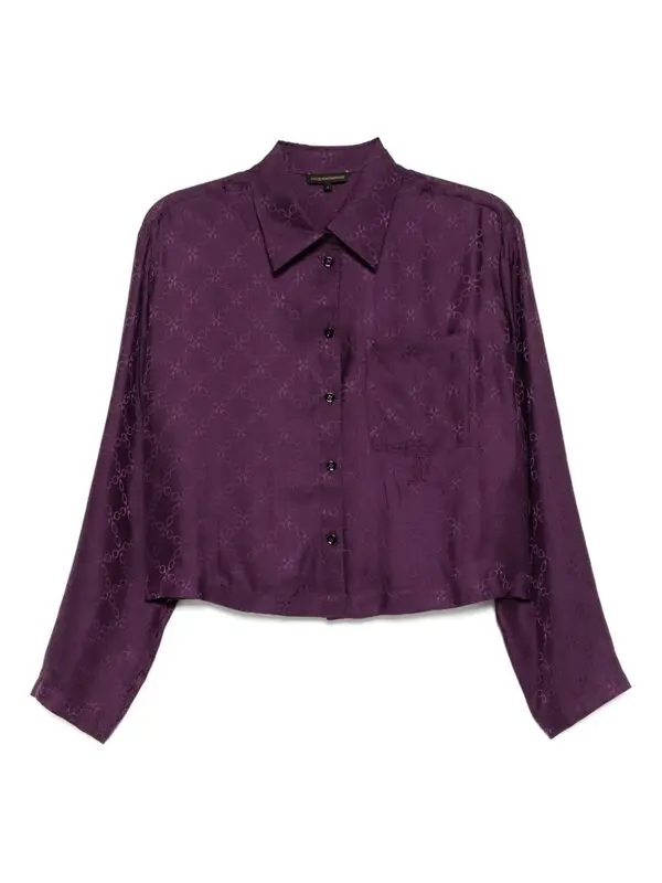 Kiki De Montparnasse Handcuff Jacquard Cropped Pj Top - Purple