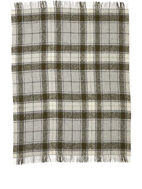 THE CONRAN SHOP Tartan Bouclé Tthrow - Green