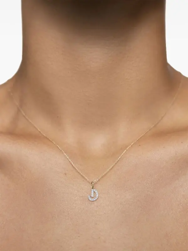Monica Vinader 14kt Yellow Initial D Diamond Pendant - Gold