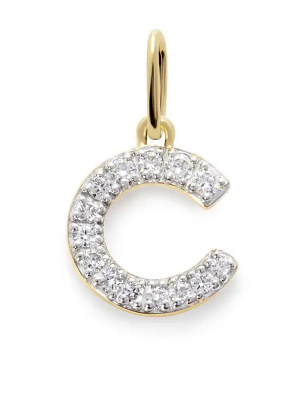 Monica Vinader 14kt Yellow Diamond 'c' Pendant - Gold