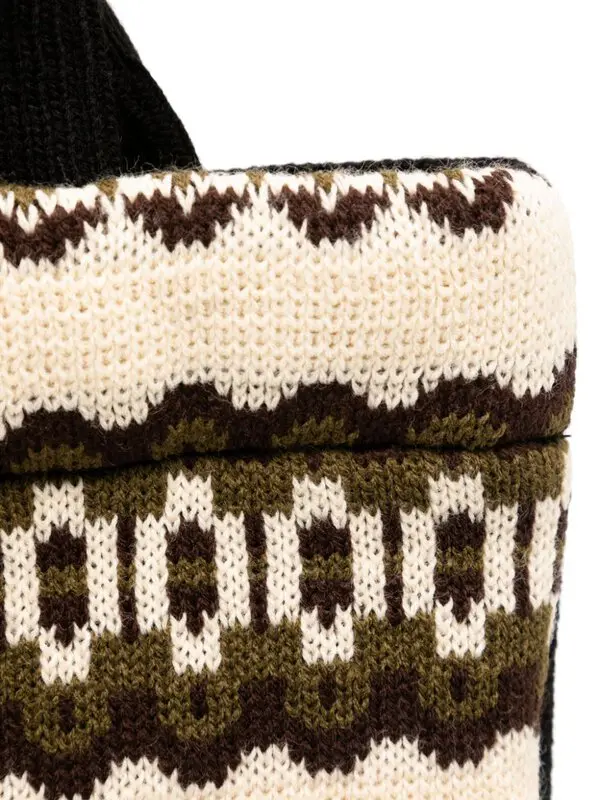Comme Des Garçons Pattern Jacquard Tote Bag