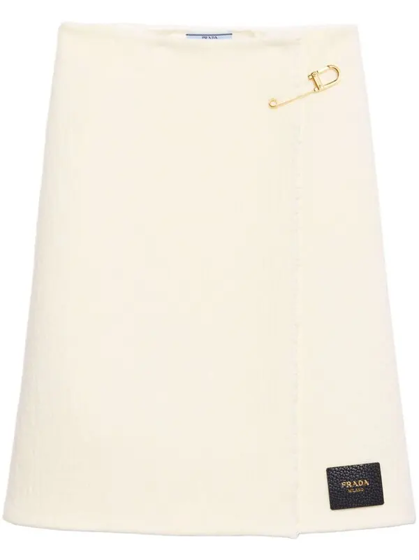 Prada Twill Midi Skirt - Neutrals