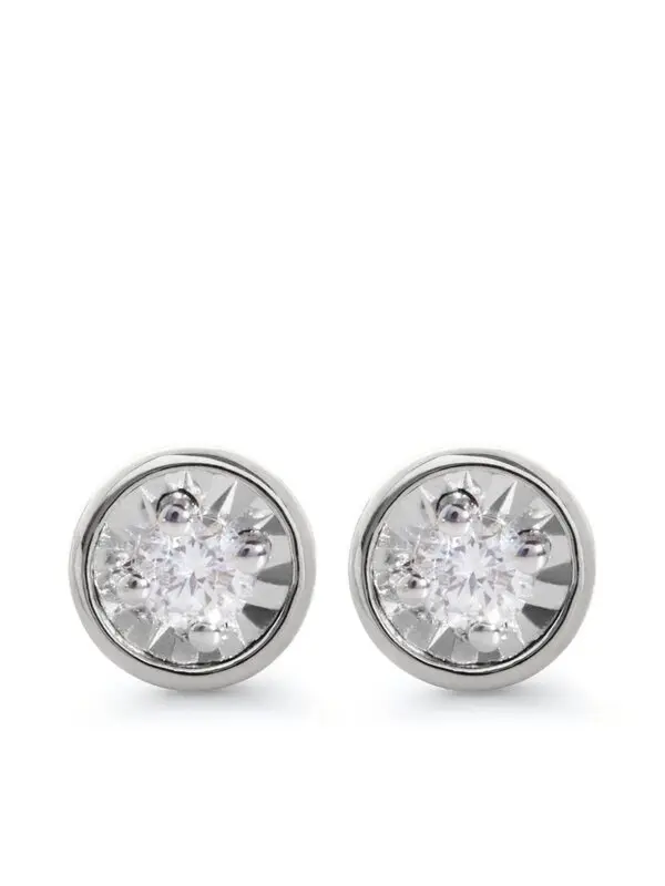Monica Vinader Diamond Stud Earrings - Silver