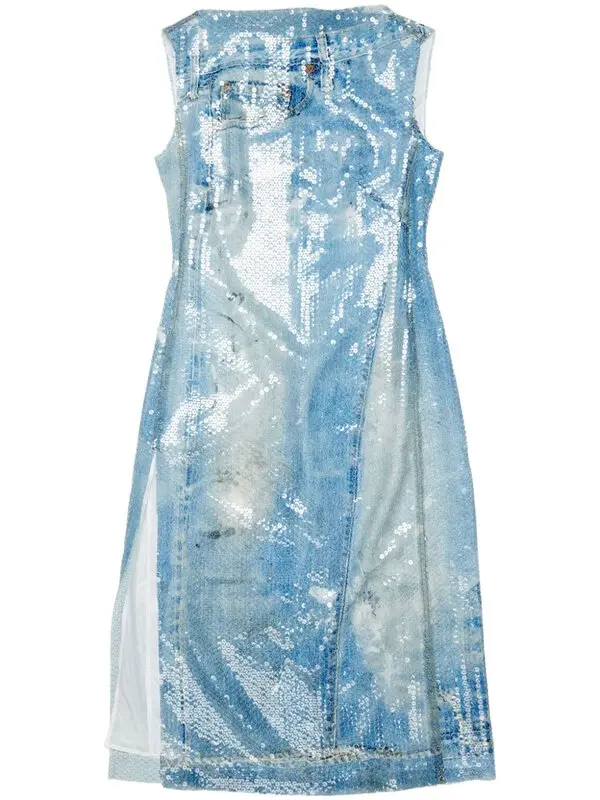 Acne Studios Printed Sequin Midi Dress