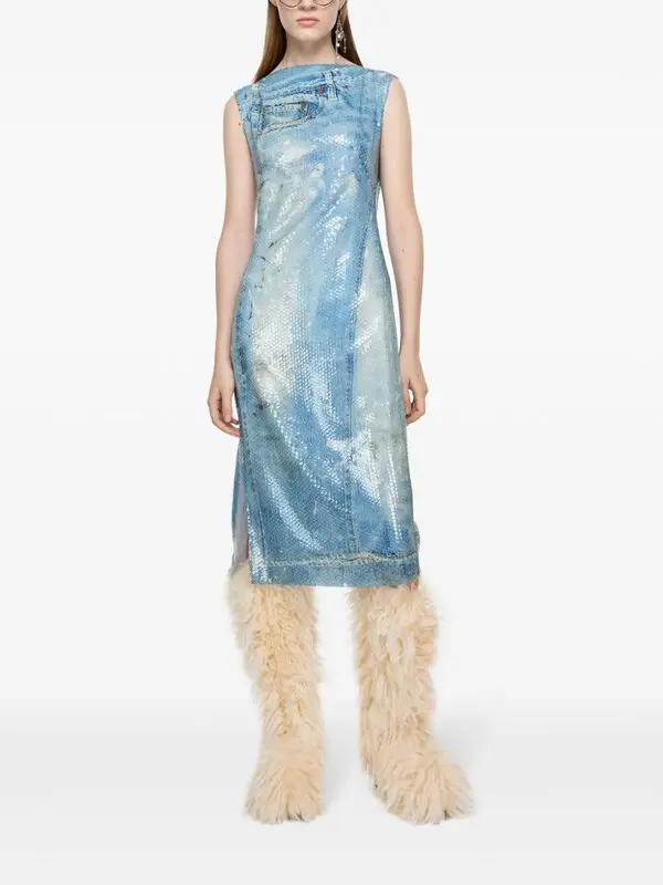 Acne Studios Printed Sequin Midi Dress