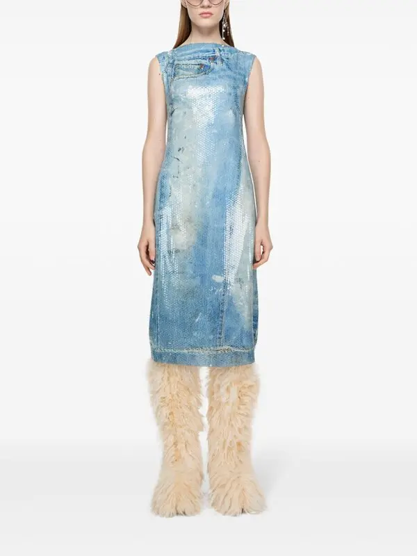 Acne Studios Printed Sequin Midi Dress