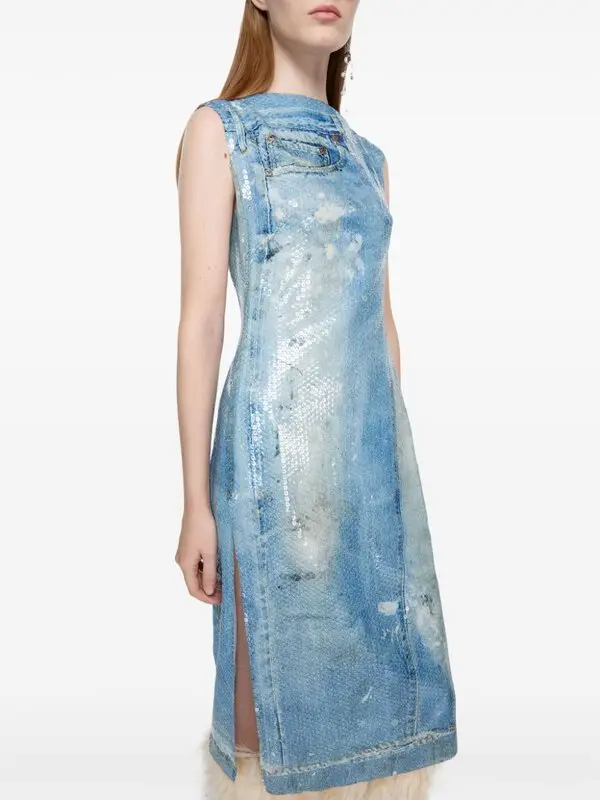 Acne Studios Printed Sequin Midi Dress
