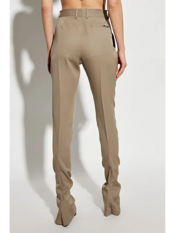 Attico Virgin-wool Trousers - Neutrals