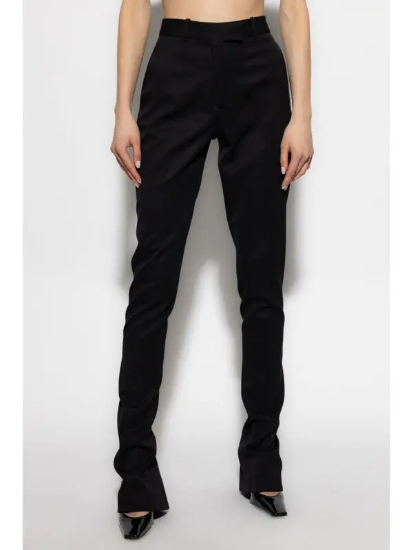 Attico Virgin-wool Flared Trousers - Black