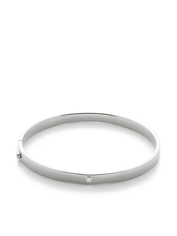 Monica Vinader Diamond Bangle Bracelet - Silver