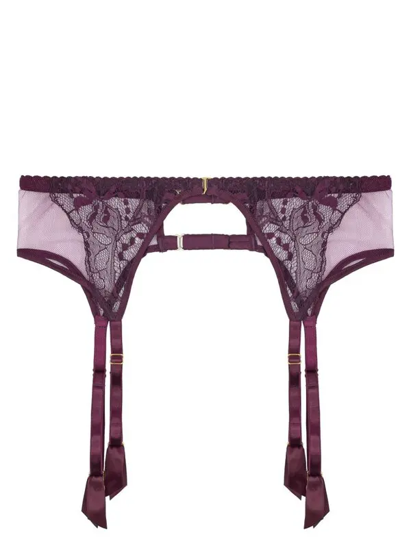 FLEUR OF ENGLAND Eliza Suspender Belt - Purple
