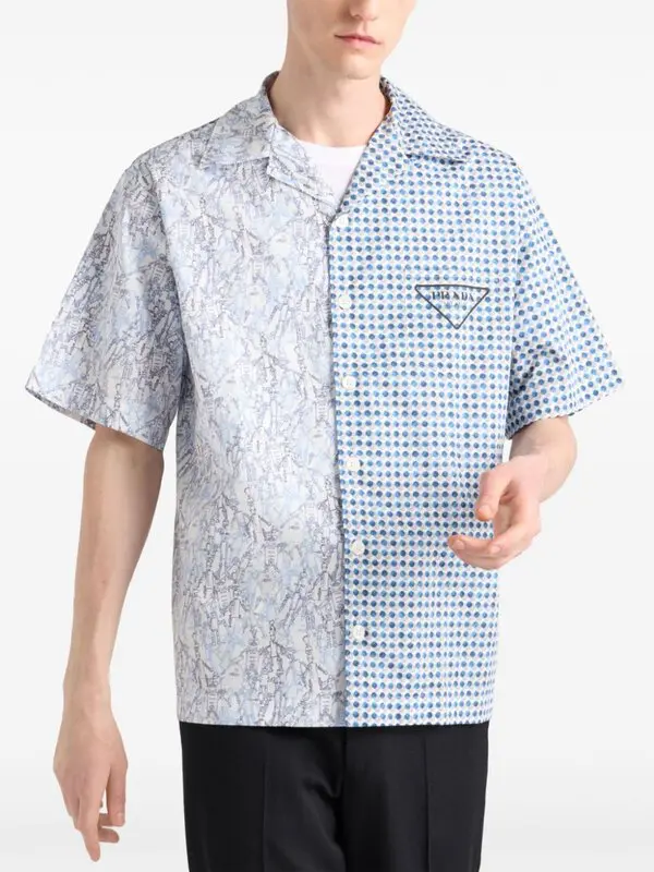 Prada Double Match Cotton Shirt - Blue