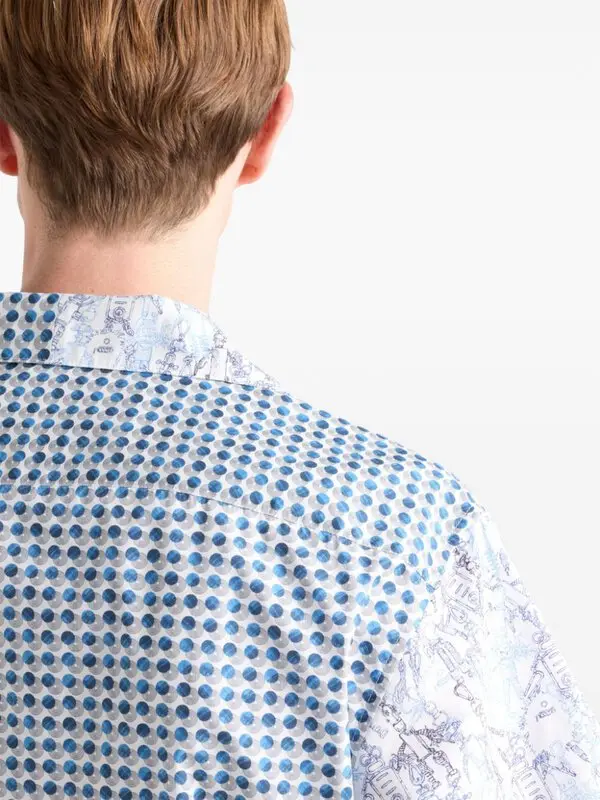 Prada Double Match Cotton Shirt - Blue