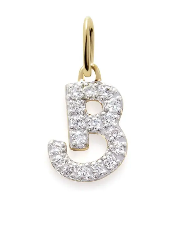 Monica Vinader 14kt Yellow Diamond 'b' Pendant - Gold