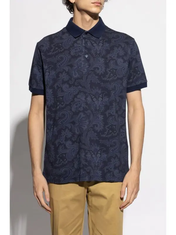 Etro Paisley-print Polo Shirt - Blue
