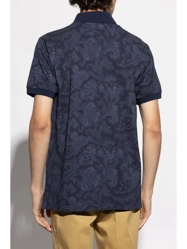 Etro Paisley-print Polo Shirt - Blue
