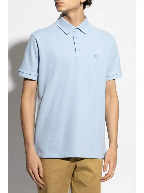 Etro Embroidered Polo Shirt - Blue