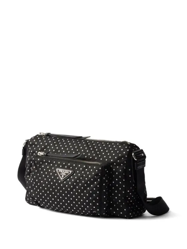 Prada Studded Re-nylon Shoulder Bag