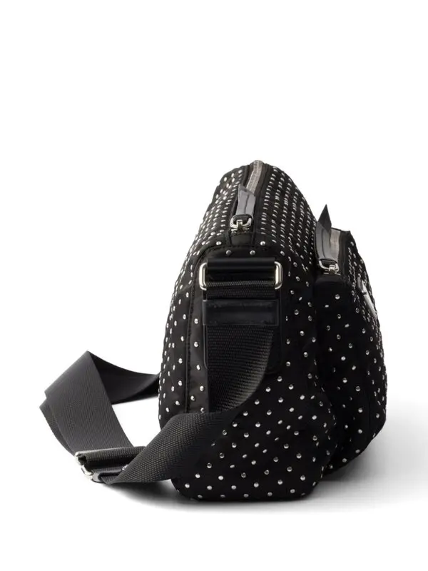 Prada Studded Re-nylon Shoulder Bag