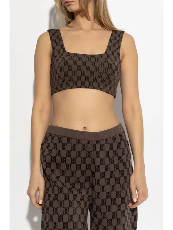 BY MALENE BIRGER Logo-jacquard Top - Brown