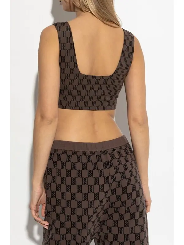 BY MALENE BIRGER Logo-jacquard Top - Brown