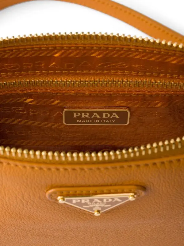 Prada Leather Shoulder Bag - Orange