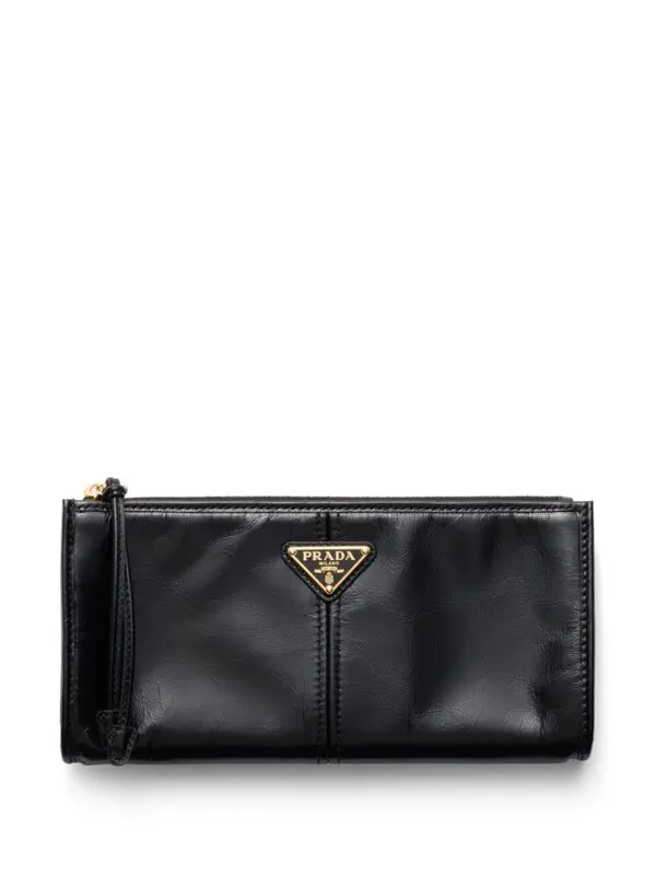Prada Leather Pouch Bag - Black