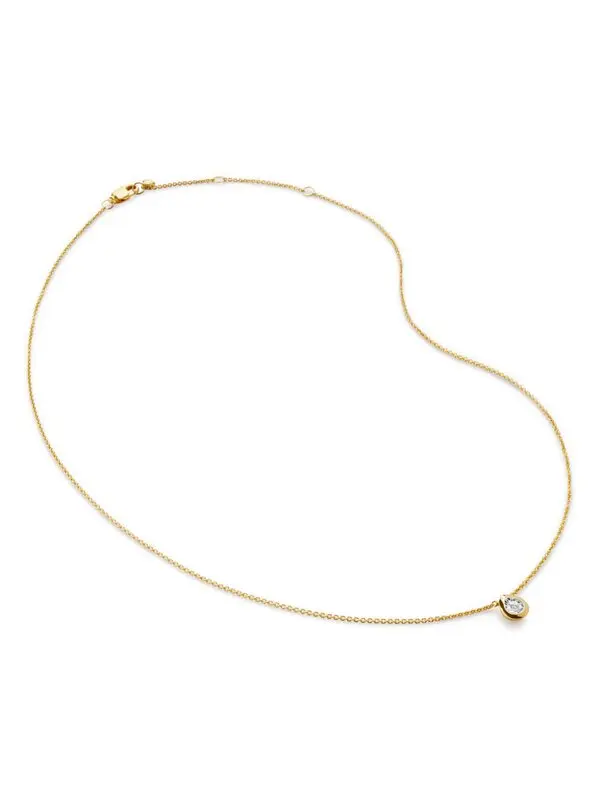 Monica Vinader Diamond Pear Adjustable Chain Necklace - Gold