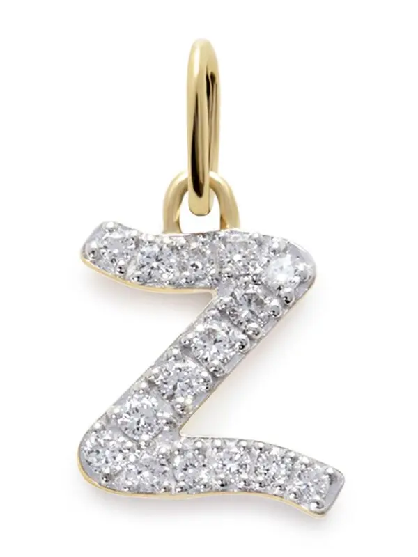 Monica Vinader 14kt Yellow Diamond "z" Charm Necklace - Gold