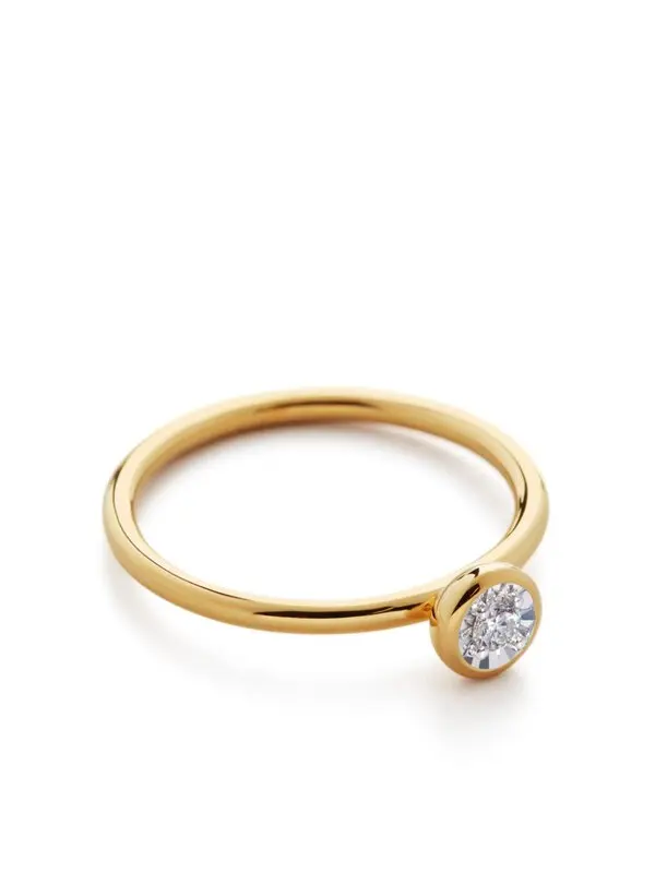 Monica Vinader Solitaire Diamond Ring - Gold