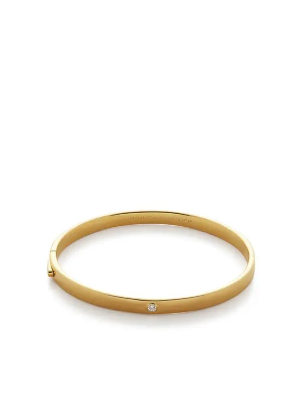 Monica Vinader Diamond Bangle Bracelet - Gold