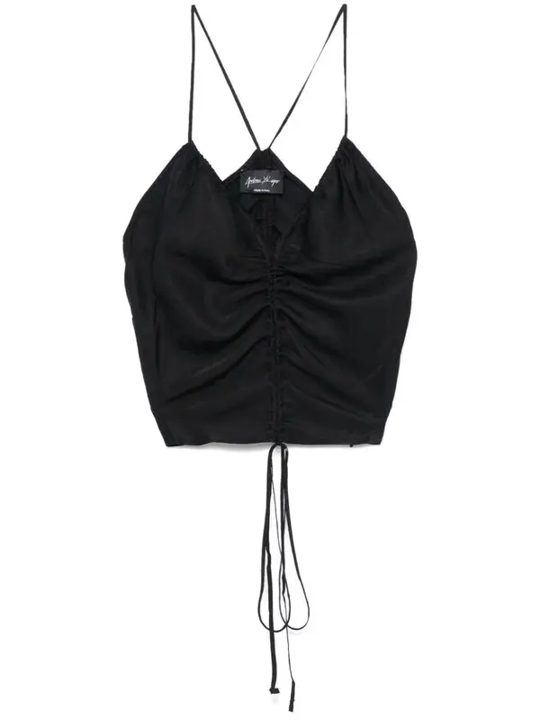 Andrea Ya'aqov Drawstring Tank Top - Black