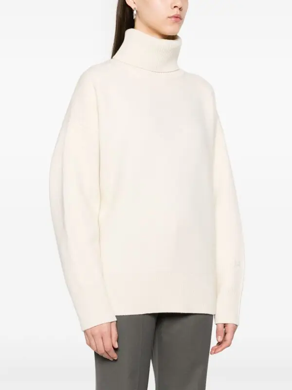 TOTEME Double-knit Turtleneck Sweater - White