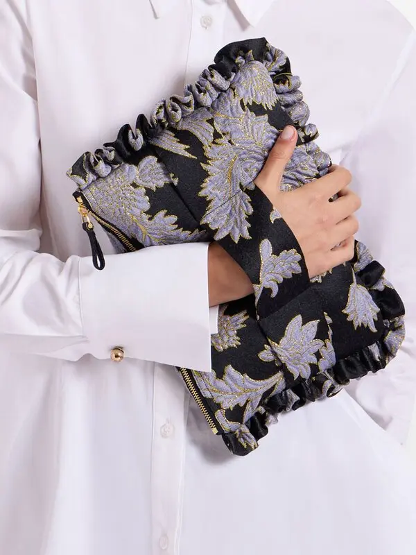 La DoubleJ Printed Clutch - Black