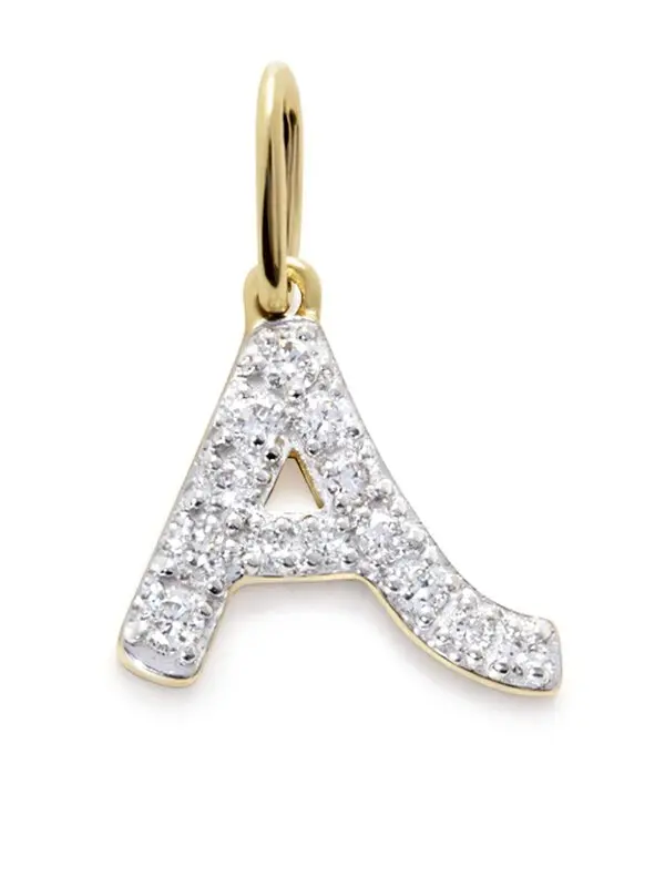 Monica Vinader 14kt Yellow Diamond A Charm - Gold