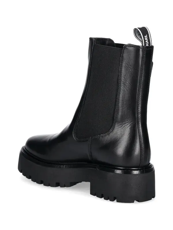 Karl Lagerfeld Buckled Leather Chelsea Boots