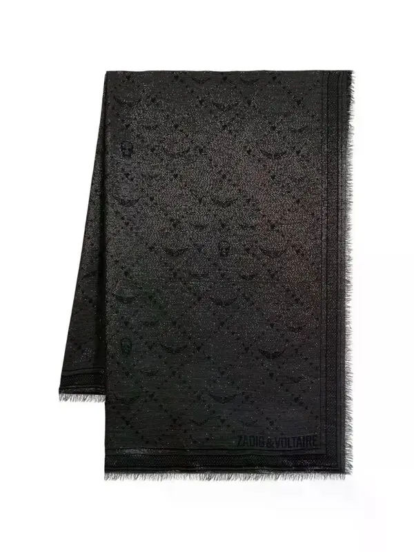 Zadig&Voltaire Glenn Monogram Metallic Scarf - Silver