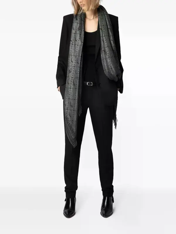 Zadig&Voltaire Glenn Monogram Metallic Scarf - Silver