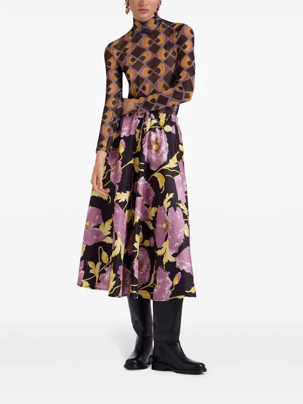 La DoubleJ Printed Midi Skirt
