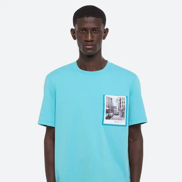 Helmut Lang Postcard Tee: Brooklyn - Teal