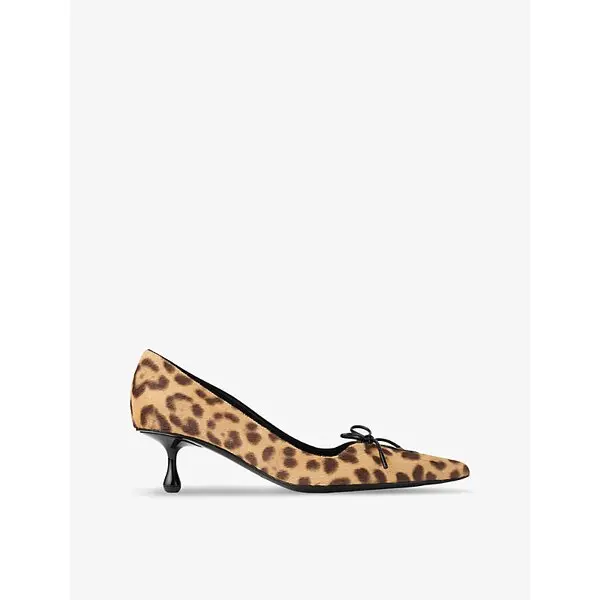 JIMMY CHOO Scarlett 50 Leopard-pattern Calf-hair Courts - Natural